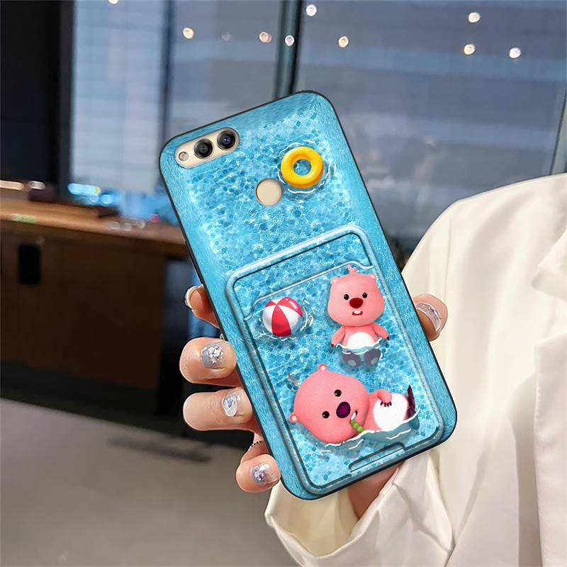 Shockproof Silicone Phone Case For Huawei Honor 7X/Mate SE Card sleeve ...